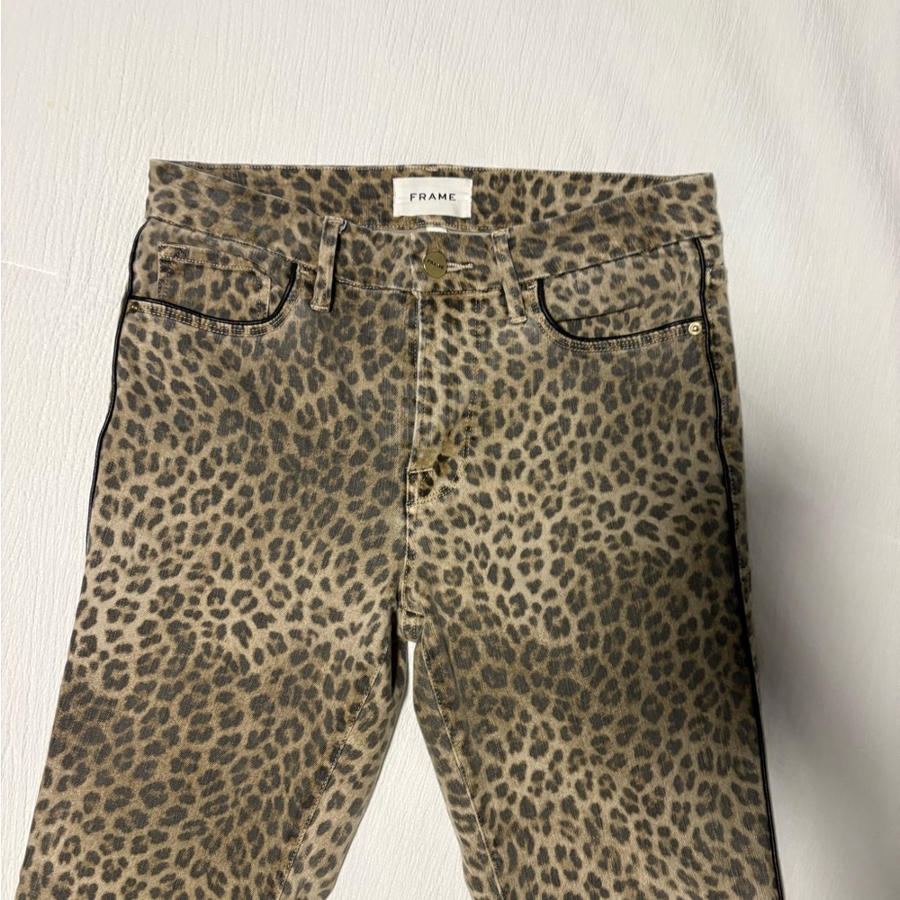 Frame Denim Leopard Print Jeans - Gem